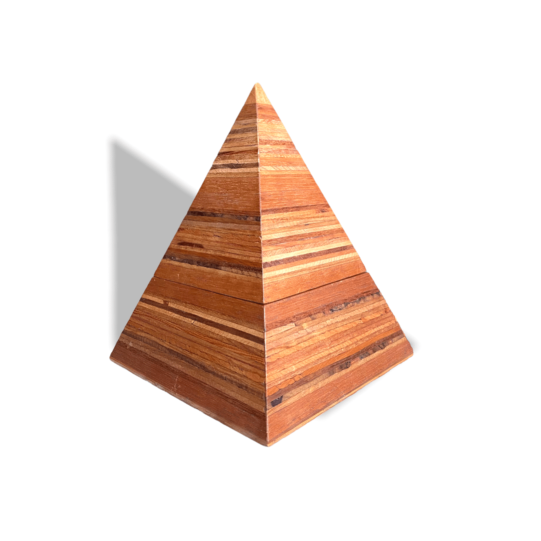 Vintage 1970s Laminated Wood Pyramid Box | Marquis de Mod | Portland, OR