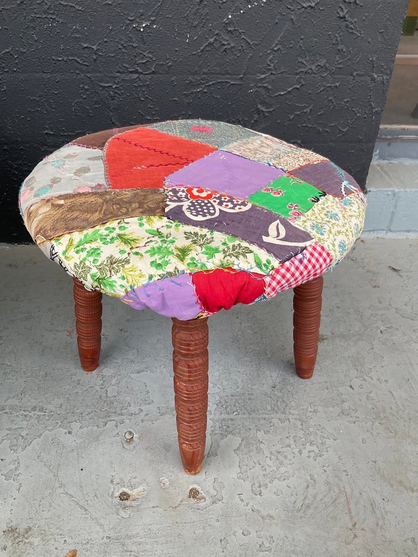 Patchwork Stool | Revival Vintage | North Loop - Austin, TX