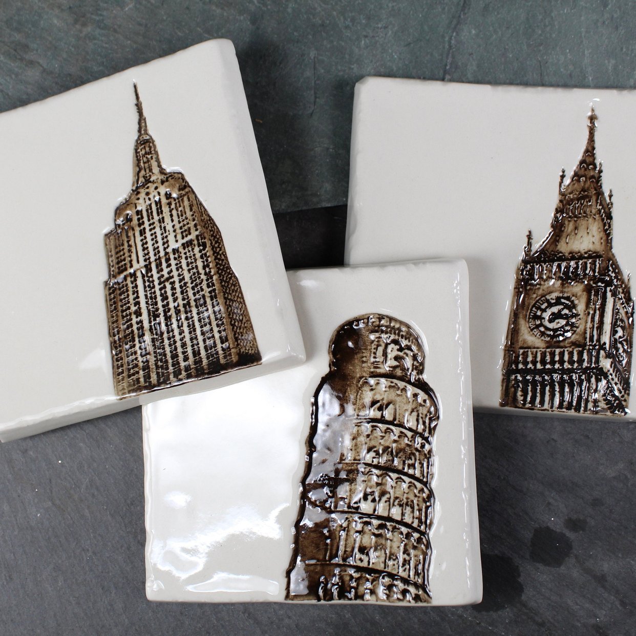 Stoneware Decorative Tiles featuring Empire State Building, Big ...