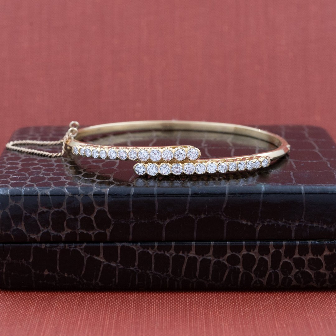 Hinged Diamond Bangle c. 1980s | Pippin Vintage Jewelry | Chelsea - New ...