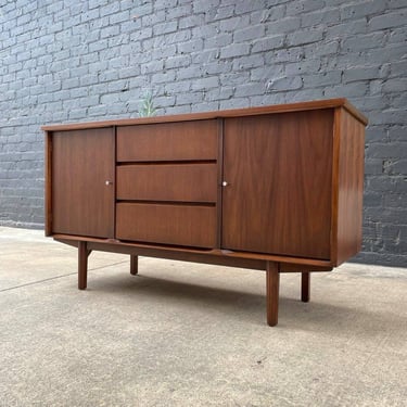 Mid Century Modern Walnut Credenza by Stanley Furniture c.1960 s Vintage Supply East LA Los Angeles CA