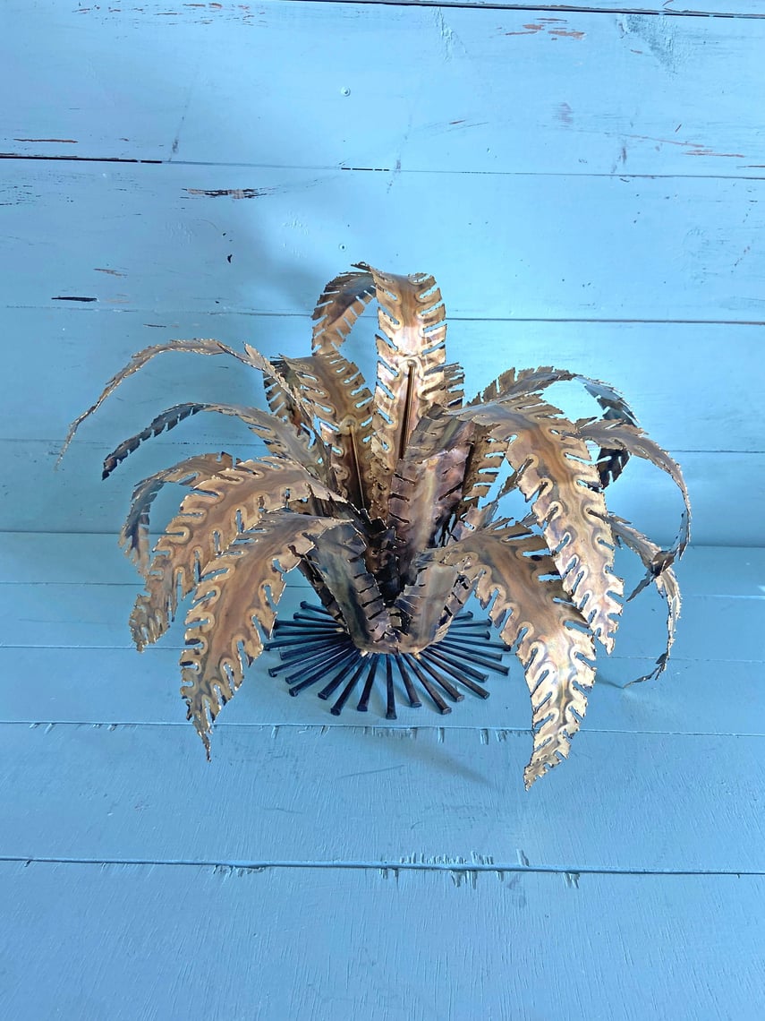 RARE Vintage Lou Blass Bronze Sculpture Fern // Botanical Fern ...