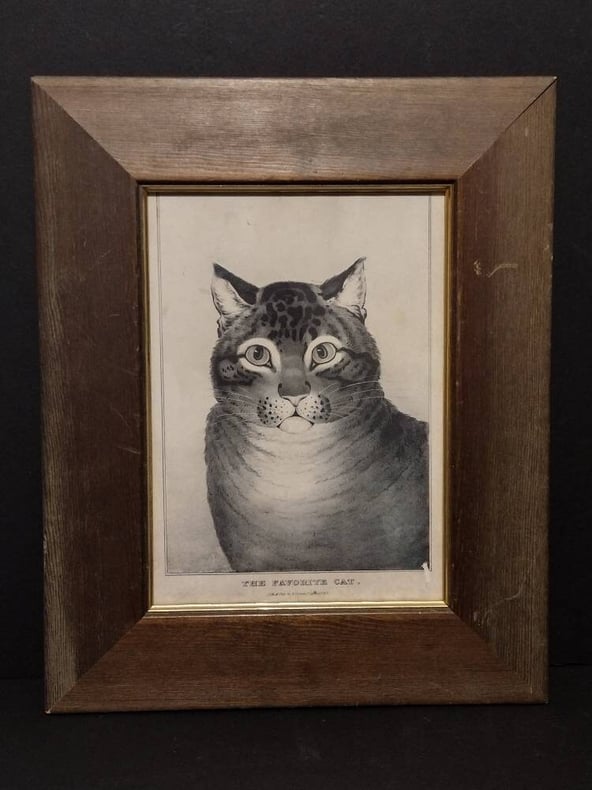 Vintage Lithograph "The Favorite Cat" Nathaniel Currier 12x15 | Talon ...