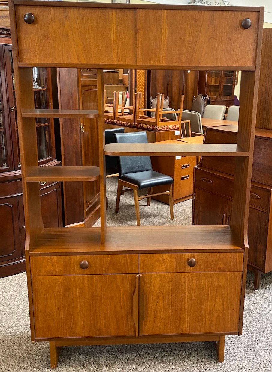 Item #AB144 Mid 20th Century Teak Wall Unit / | McCarney's Furniture ...