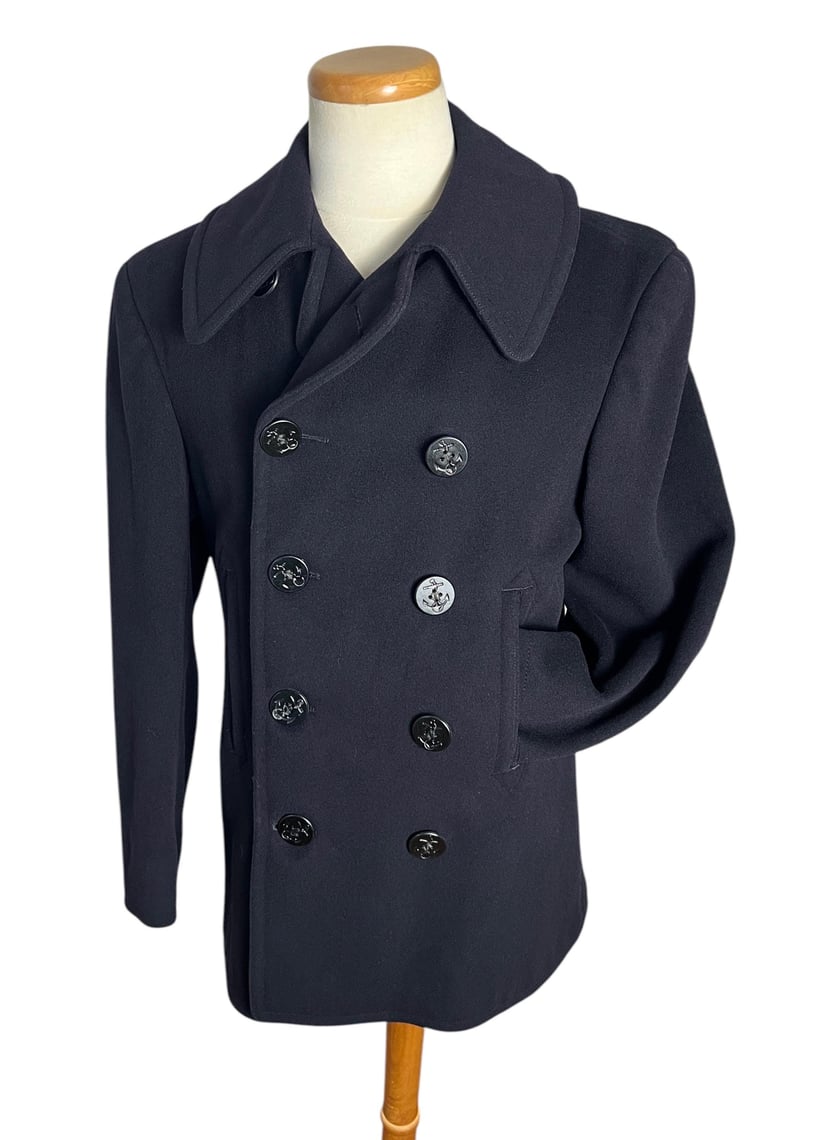 Vintage 1940s US Coast Guard 10-Button Wool Pea Coat ~ size 38 ...