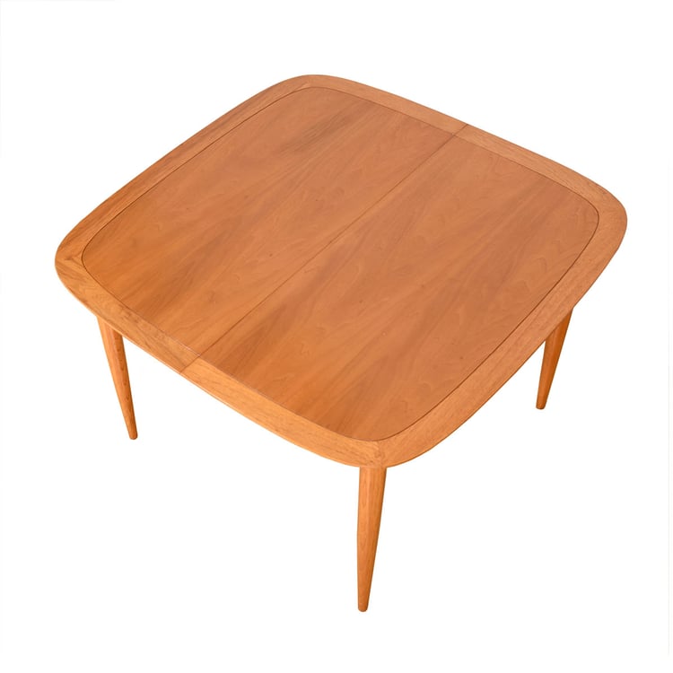 Square-to-Rectangular Mid Century Dining Table w: 2 Leaves | Modern ...