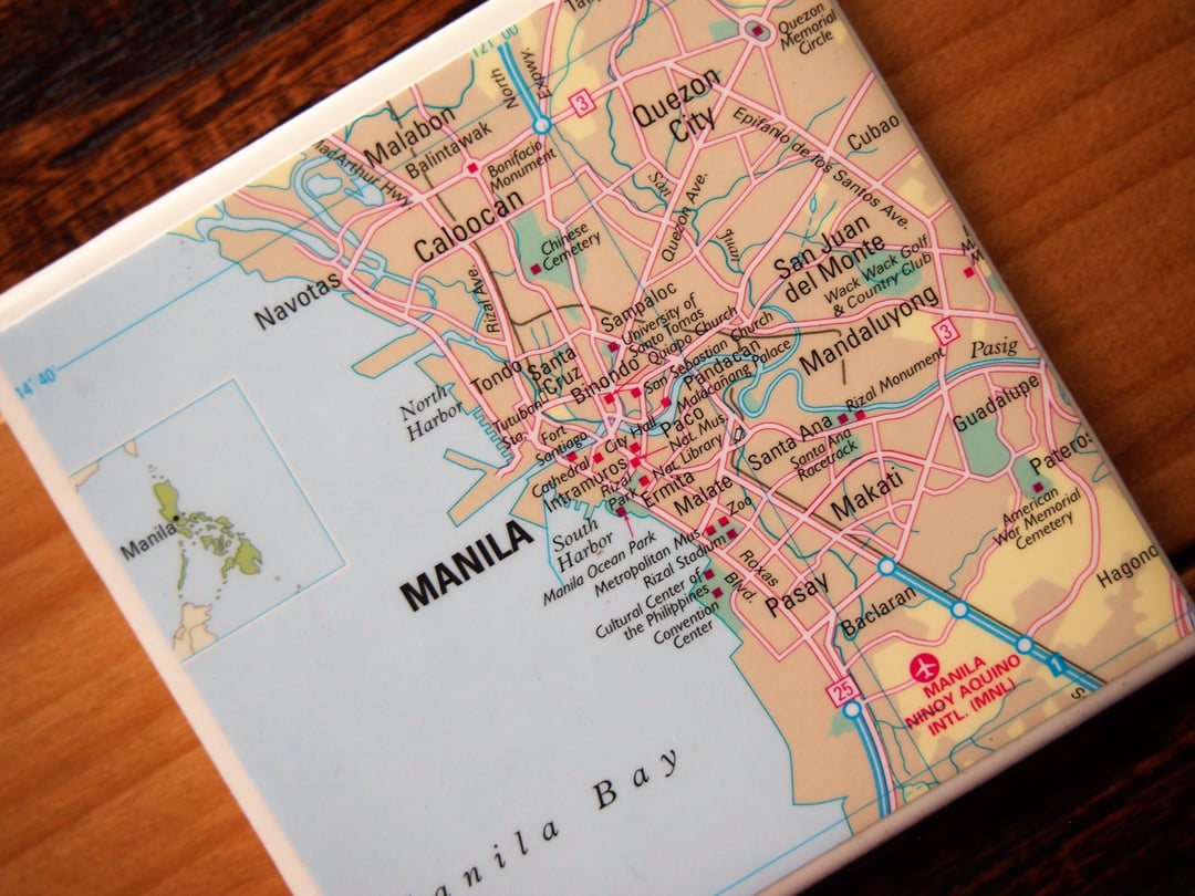 2016 Manila Philippines Map Coaster. Manila Map. Coasters Philippines ...