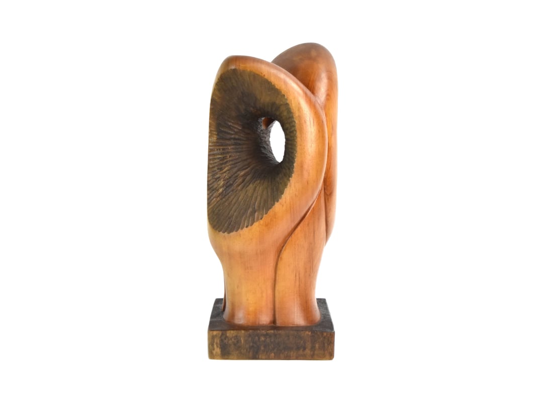 Edward Chavez Midcentury Abstract Biomorphic Carved Wood sculpture ...