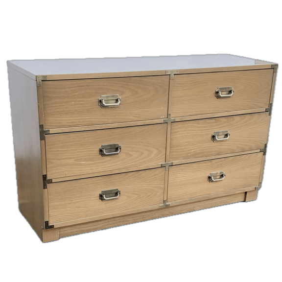Vintage Bassett Campaign Style Lowboy Dresser | Simon Vintage - Neptune ...