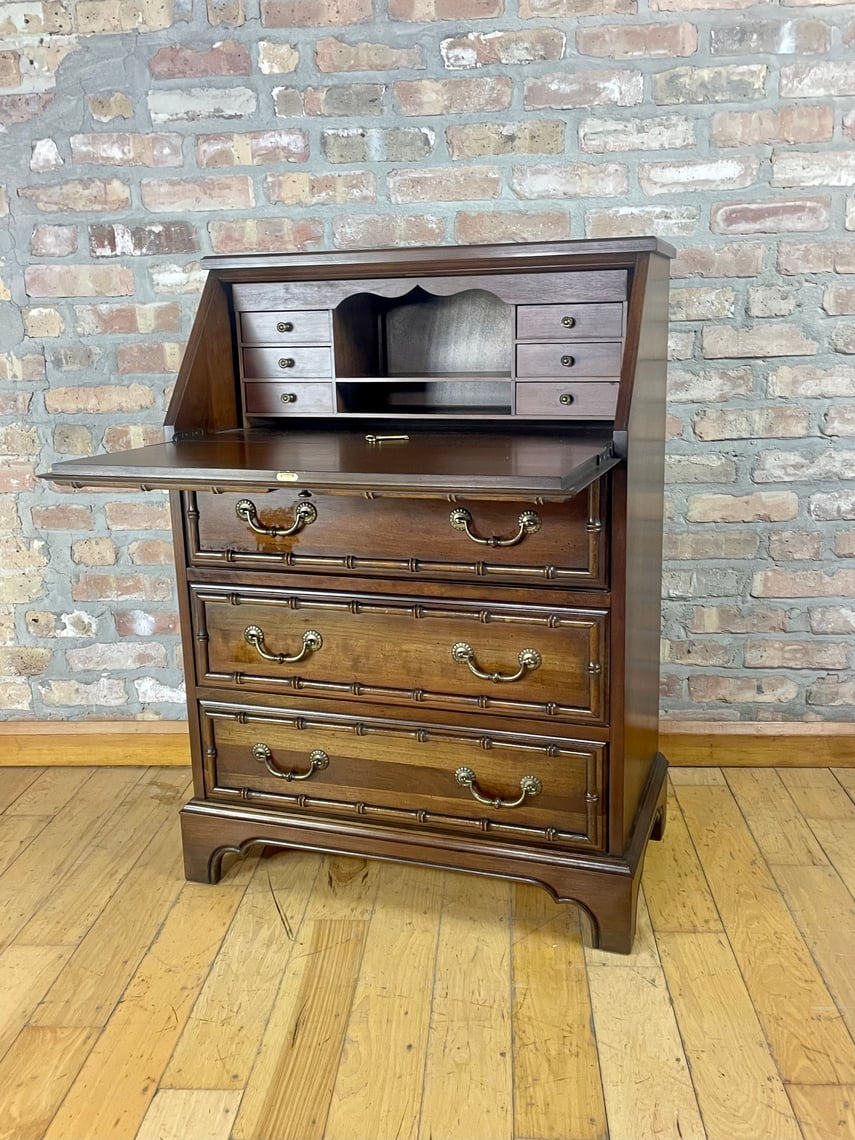 Vintage Faux Bamboo Secretary by Jasper Cabinet | Curbside Salvage ...