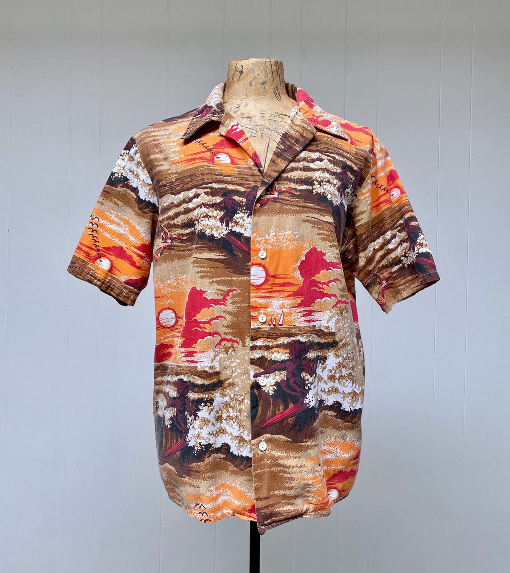 Vintage 1970s Hawaiian Shirt, 70s Royal Hawaiian Aloha Shirt, Surfer ...