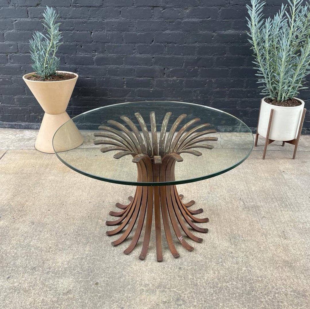 Vintage Metal & Glass Dining Table | Vintage Supply | East LA - Los ...