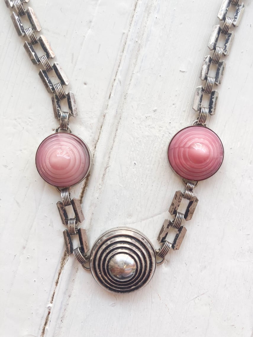 1920s Art Deco Chrome Plated Silver And Bakelite Collar | Wayward ...