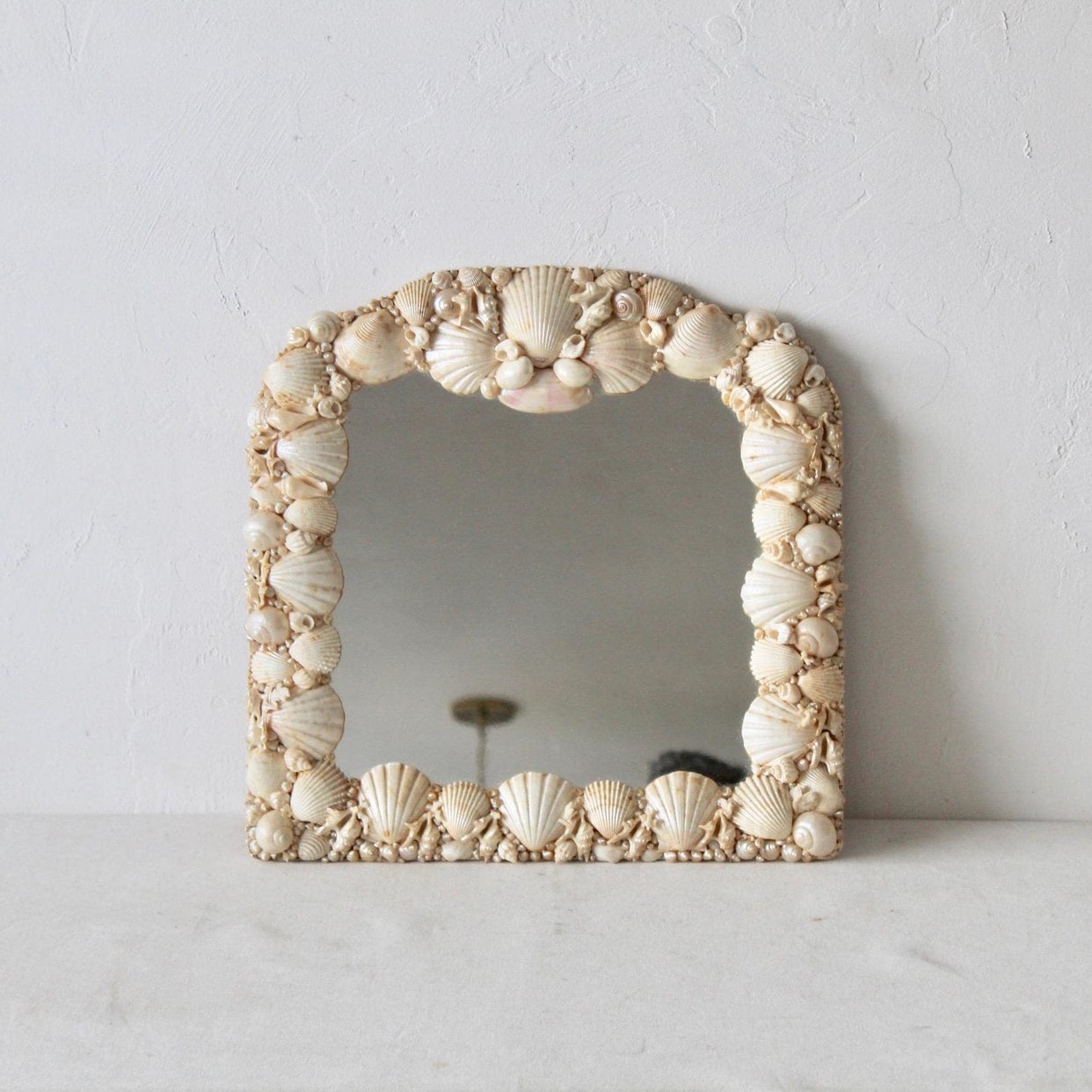 1978 Vintage Handmade Coastal Natural Shell Wall Mirror | Pop Up Modern ...