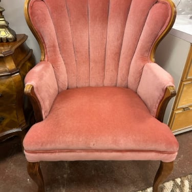 Vintage Pink Velvet Channel Back Chair | Turn the Tables - Northbrook ...