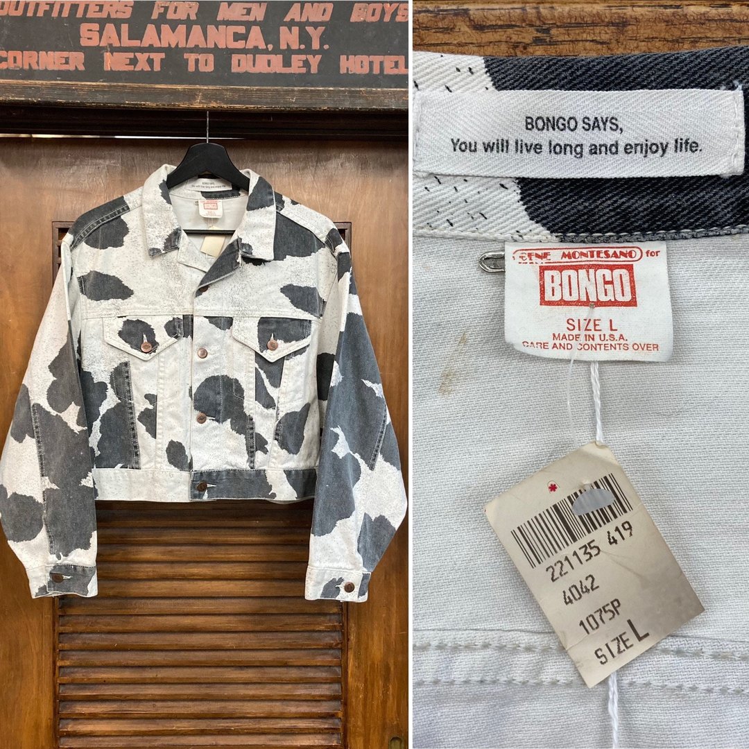 Vintage 1980’s -Deadstock- “Bongo” Cow Animal Print New Wave Cropped ...