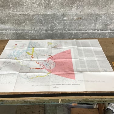 [1973] Mount Rainier Eruption Map (Seattle) | Second Use | Seattle and ...