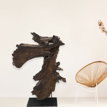 Large Abstract Wood Sculpture - Live Edge Wood | Umbuzo - West Palm ...