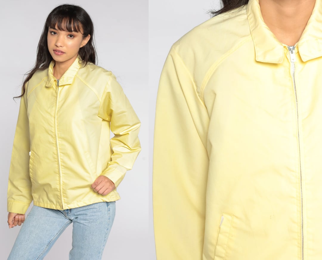 Yellow Windbreaker Jacket -- 70s Jacket Zip Up Plain Retro | Shop Exile ...