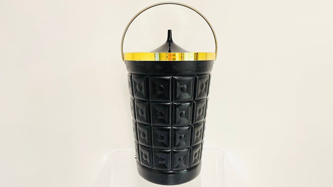 Vintage 1970s MID Century Modern Lustro Ware Black Gold Atomic | Mod ...