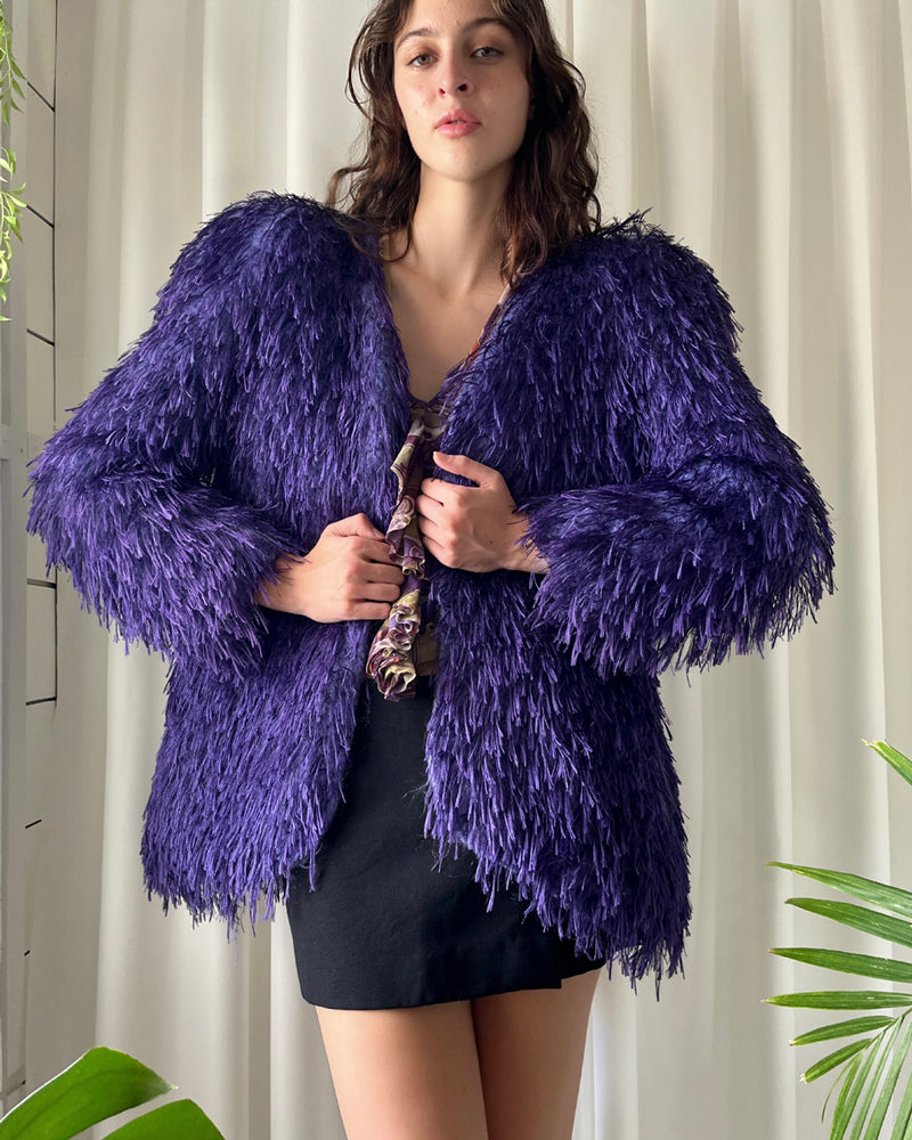 80s Shaggy Purple Jacket | Lucky Vintage | University District ...