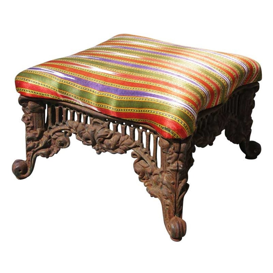 Vintage Victorian Style Iron Queen Anne Ottoman | Harvey's on Beverly ...