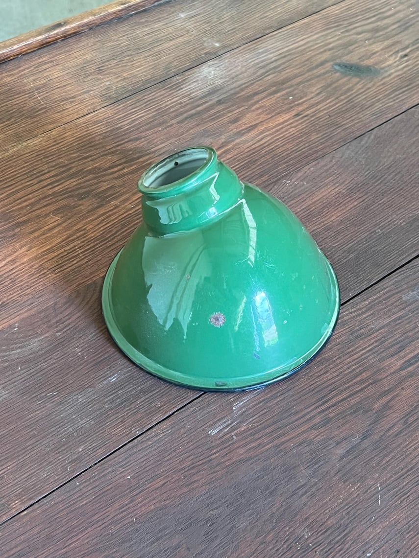 Vintage Green Enamel Angled Reflector Shade | North Grove Antiques ...