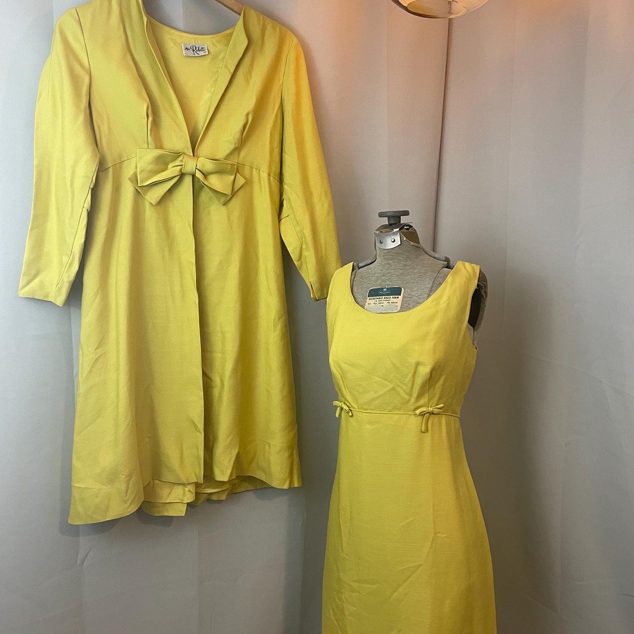 Butter Yellow Mini Dress with Matching Jacket 1960s | Radio Radio ...