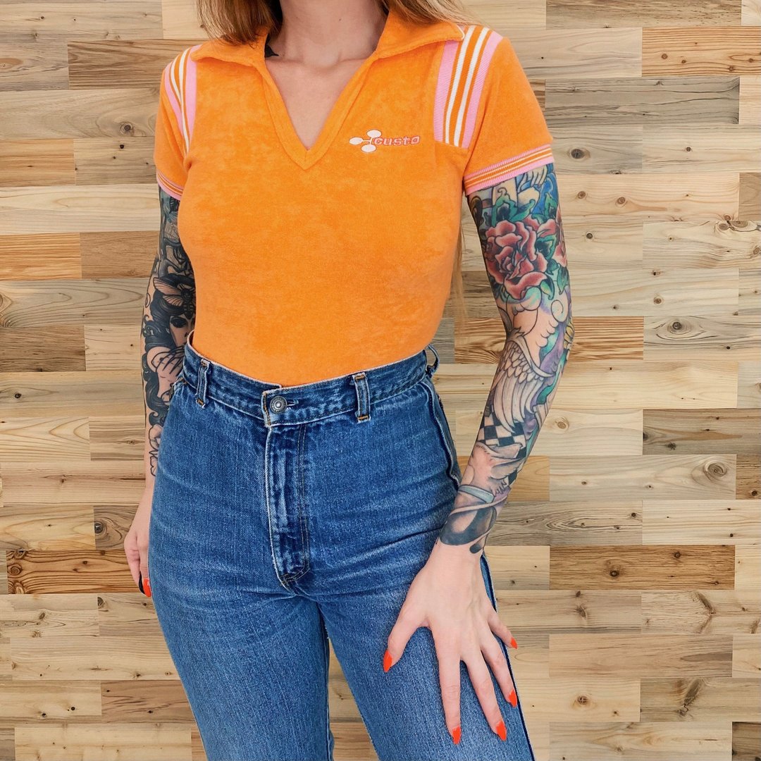 Y2K Deadstock Terry Cloth Collared Top | Noteworthy Garments | Atlanta, GA