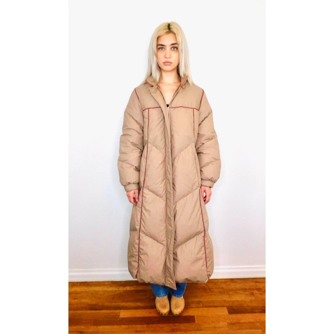 Puffer Coat // long maxi jacket boho hippie dress beige brown | Fenix ...