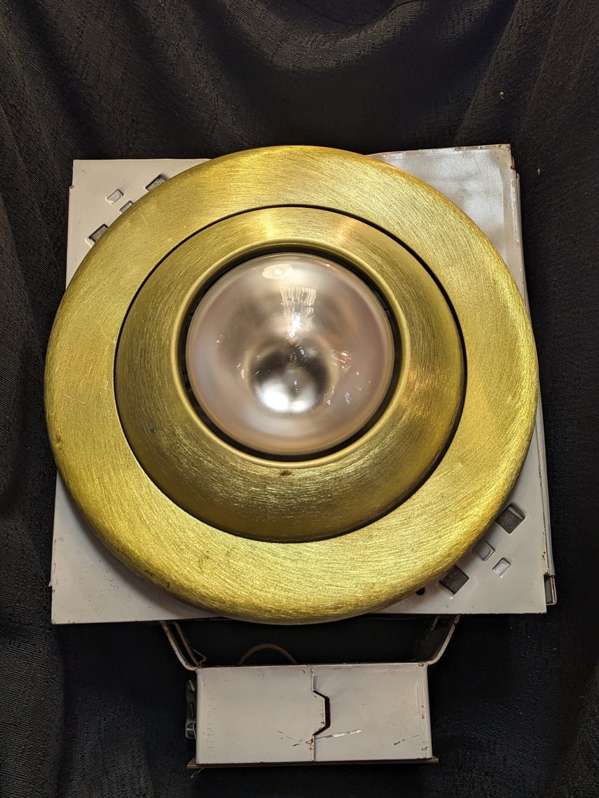 Vintage Mid Century Recessed Gold Fish Eye Light | Earthwise ...