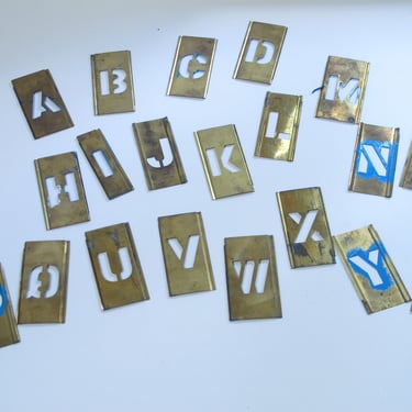 Vintage Letters Stencils Set Brass Metal Stencil A-Z | All Things ...