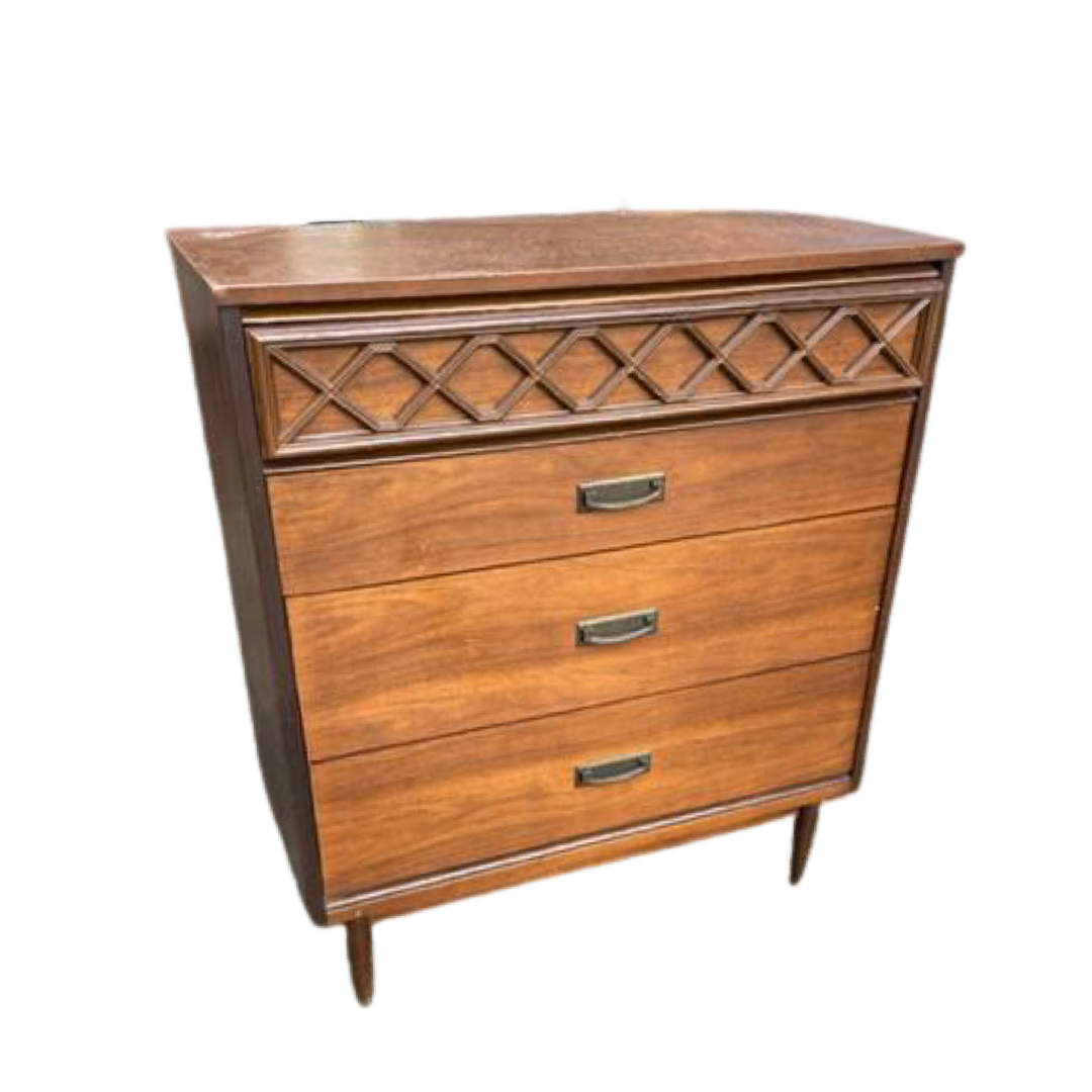 1960s Mid-Century Modern Bassett Tall Boy Chest of Drawers | Reuse ...