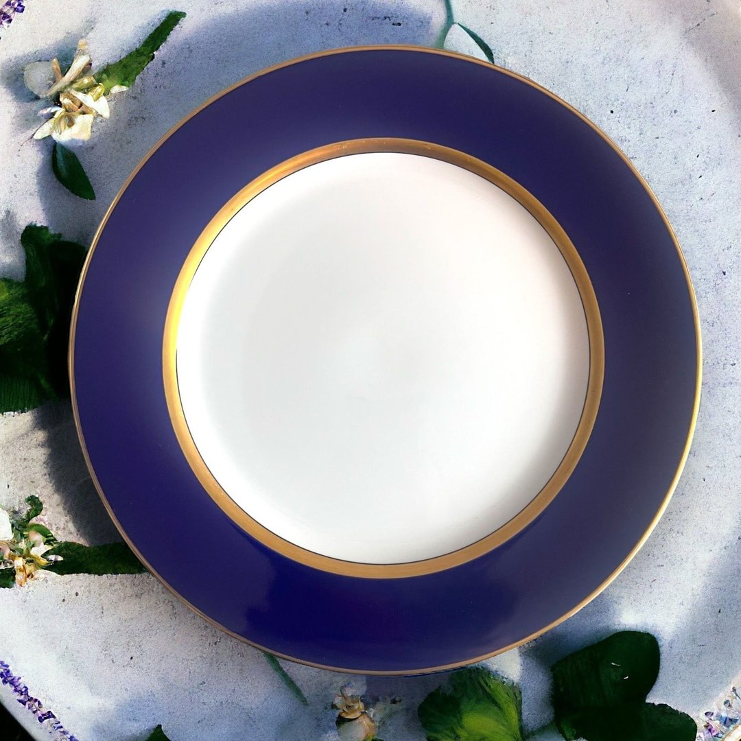 Vintage Fitz and Floyd Cobalt Renaissance Inglaze Dinner Plate 10 1/4 ...