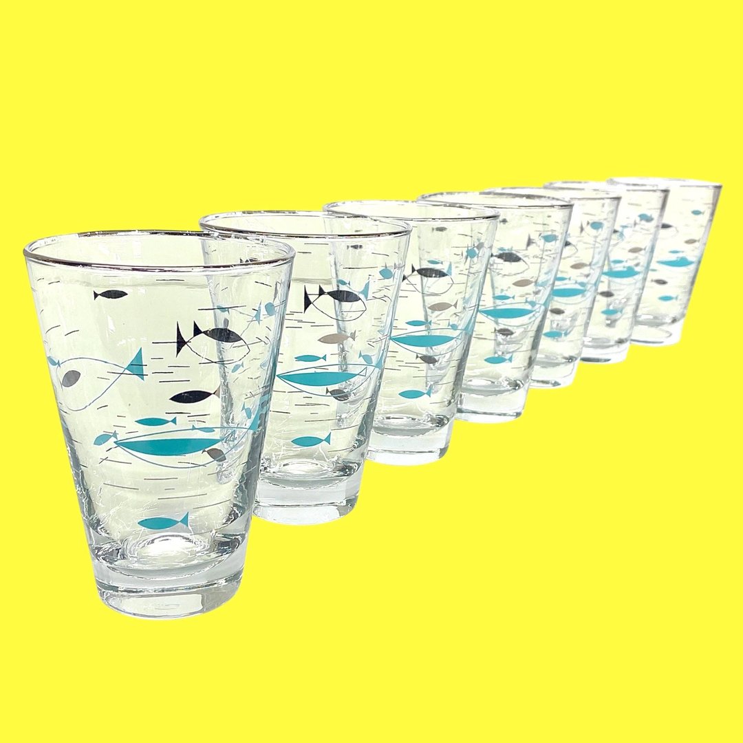 Vintage Libbey Highballs Retro 1960s Mid Century Modern + Mediterranean + Blue | Retrospect ...