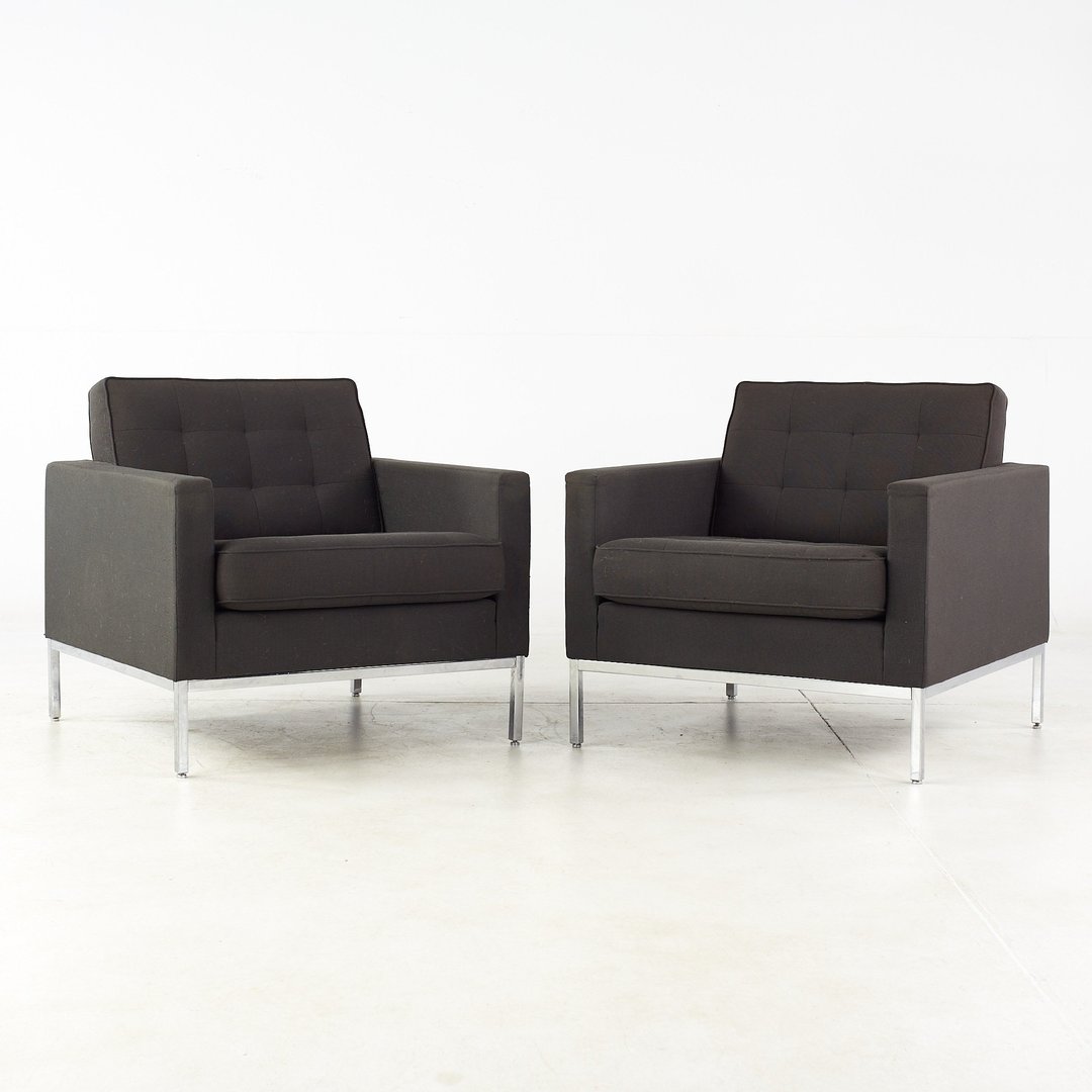 Florence Knoll Mid Century Cube Club Lounge Chairs - mcm | Modern Hill ...