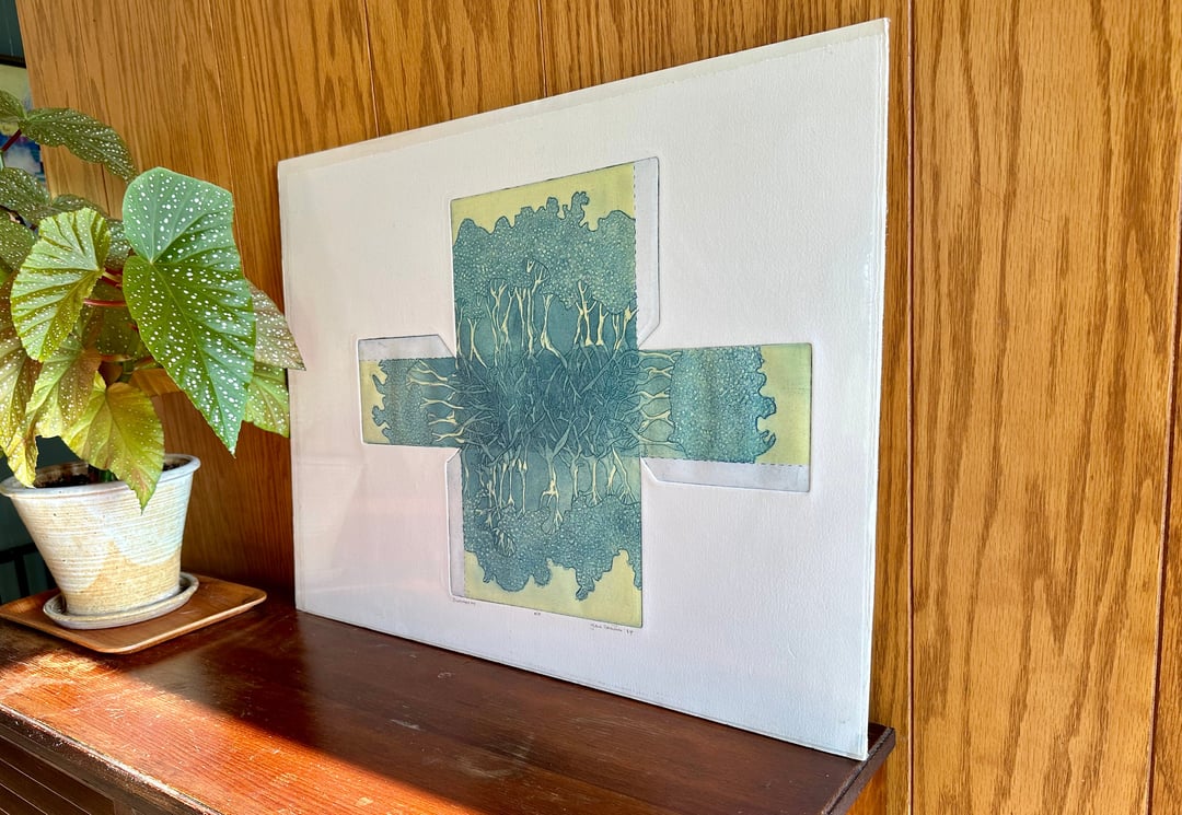 Vintage intaglio art print "Landscape Box" / 1984 signed original ...