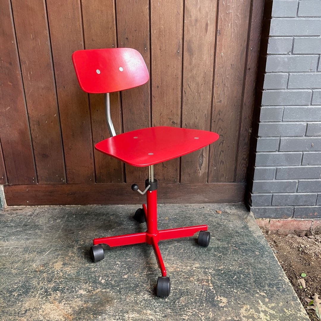 Vintage Rabami Kevi Chair Made in Denmark Red MCM Task | Brain ...