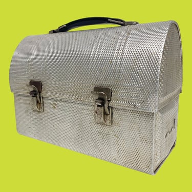 Vintage Metal Lunchbox Retro 1960s Mid Century Modern + Silver Aluminum ...
