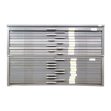 Reclaimed 20 Drawers Gray Steel Flat Map Stack Cabinet | Olde Good ...