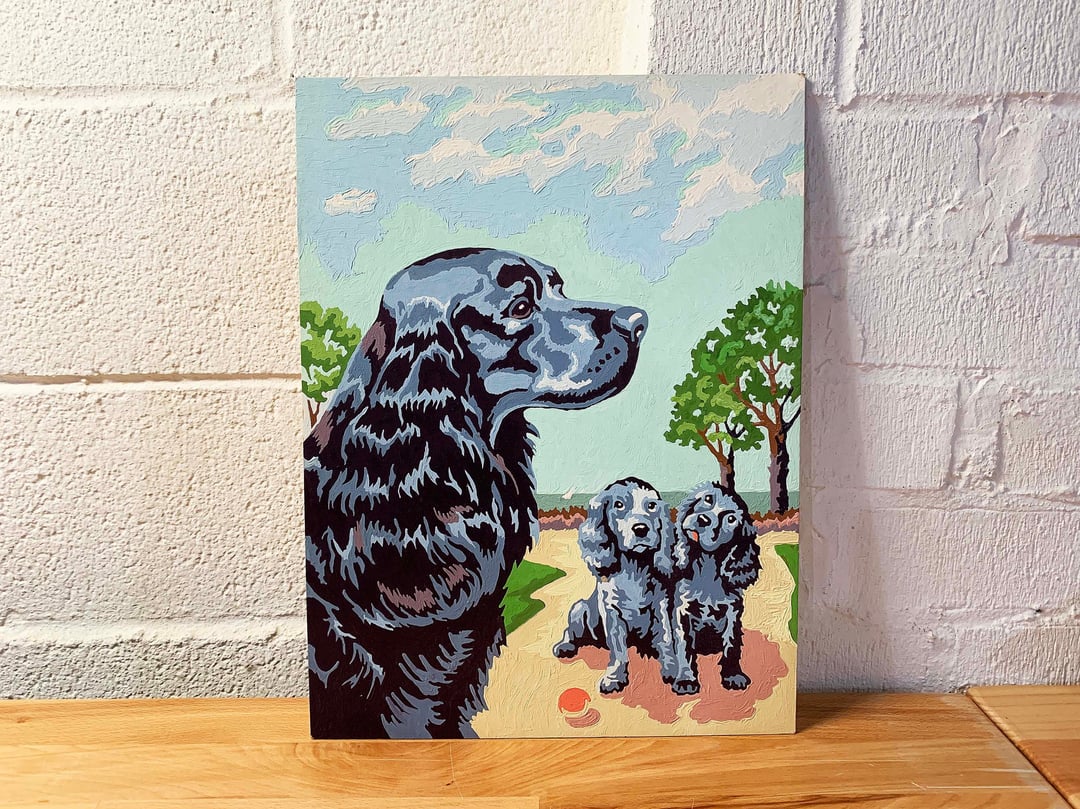 Vintage Cocker Spaniel Dog Paint By Number Original Painting Art ...