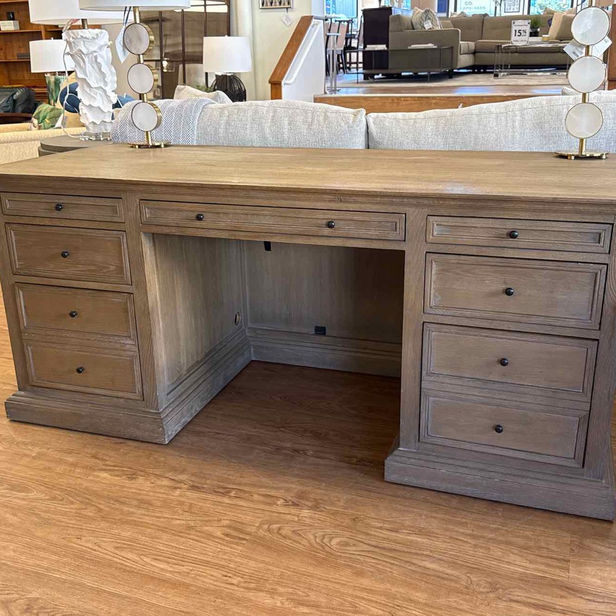Restoration Hardware Reclaimed Oak Executive Desk | Furniture ...