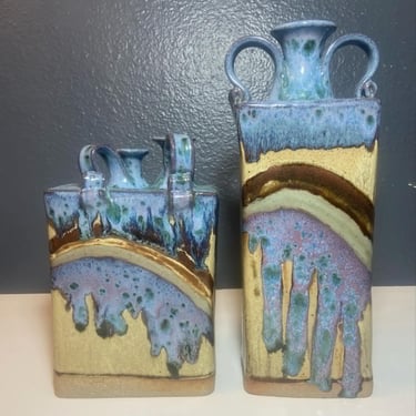 Vintage Signed ANN SHIMEK- Art Pottery Vases Set | Artistic Ship ...