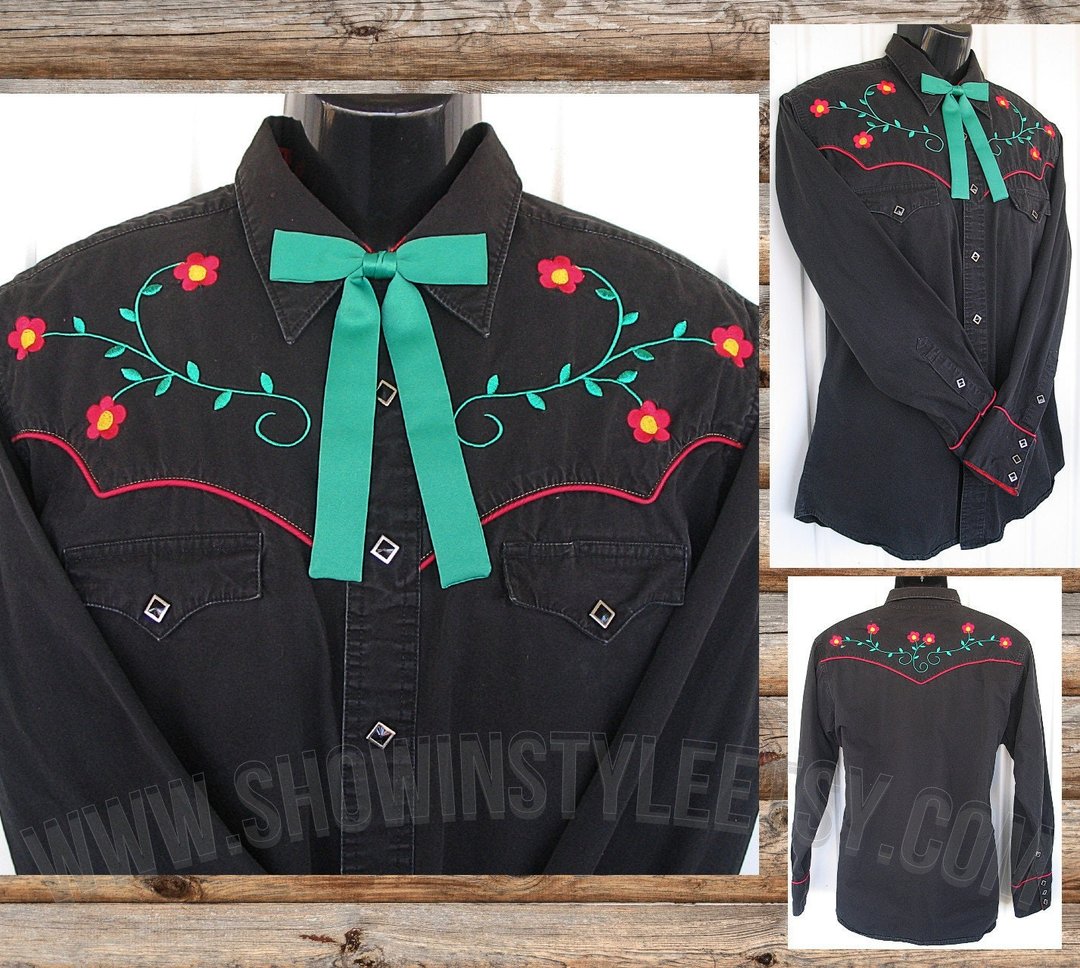 Vintage Western Men's Cowboy and Rodeo Shirt by Wrangler, Rockabilly ...