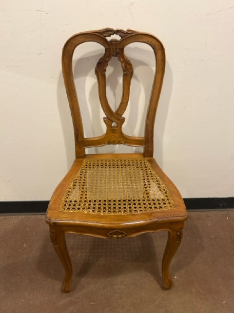 Vintage Carved Wood Chair with Cane Seat | Turn the Tables - Northbrook ...