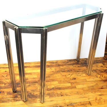 Alessandro Albrizzi Chrome Glass Top Console Table | Showplace Antique ...
