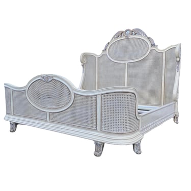 French Country Caned Wing King Bed - Vintage | Elle Woodworthy - Fort ...