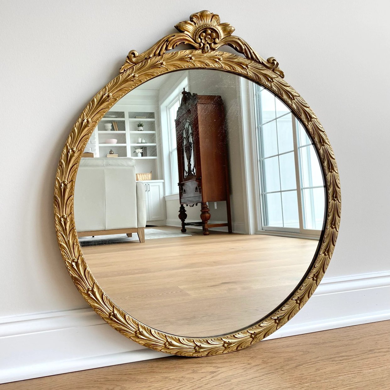 NEW - Vintage Round Gold Gilded Mirror, French Style Mirror, | Forever ...