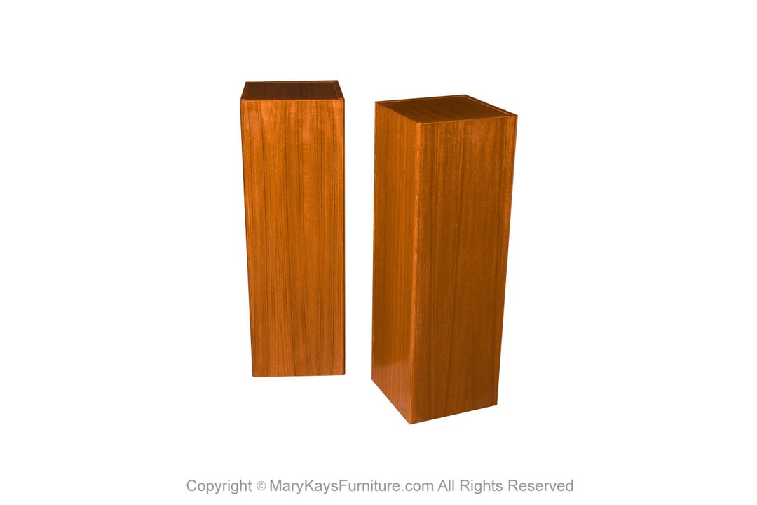 Pair Pedestal Plant Sculpture Stands Mid Century Vintage Teak | Mary ...