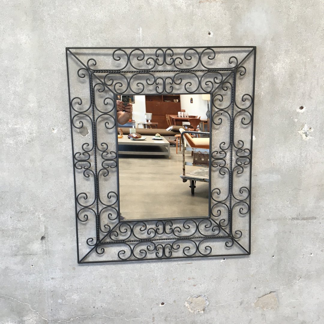 Large Wrought Iron Wall Mirror | Urban Americana (Home Decor) | Long ...
